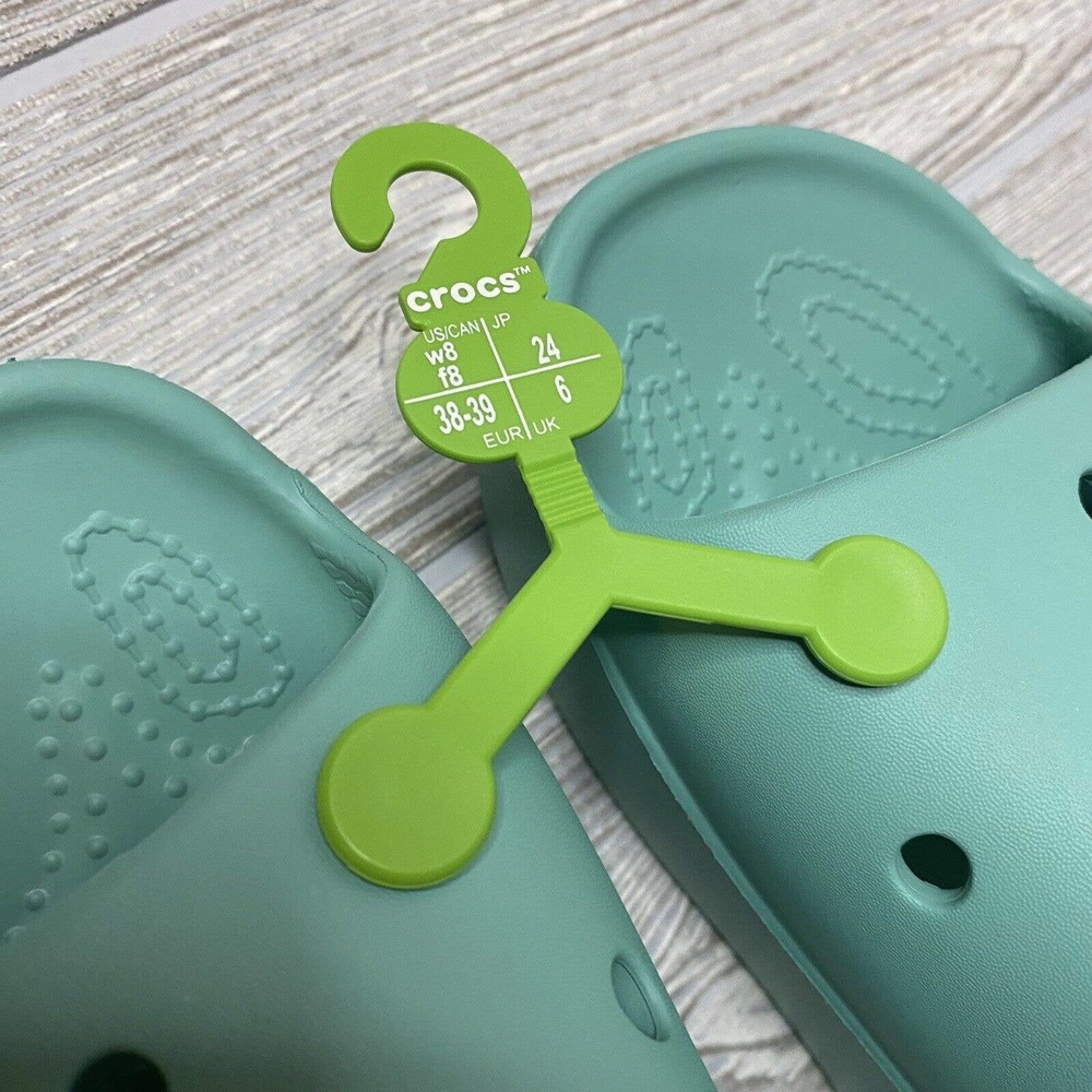 Crocs Platform Slides Sandals Women’s 8 Jade Green New - Gem